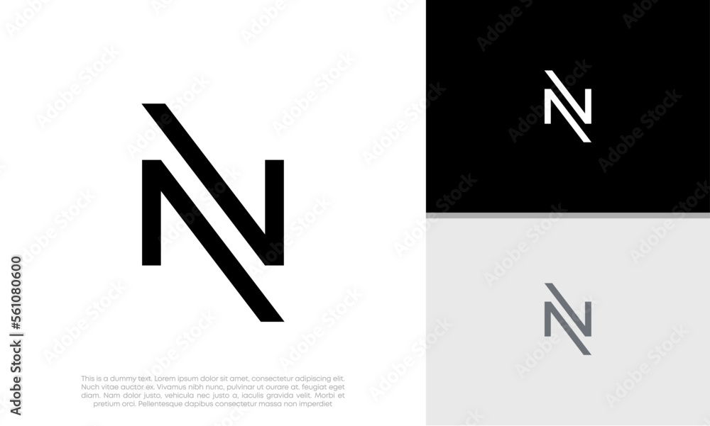 Initials N logo design. Initial Letter Logo. Stock Vector | Adobe Stock