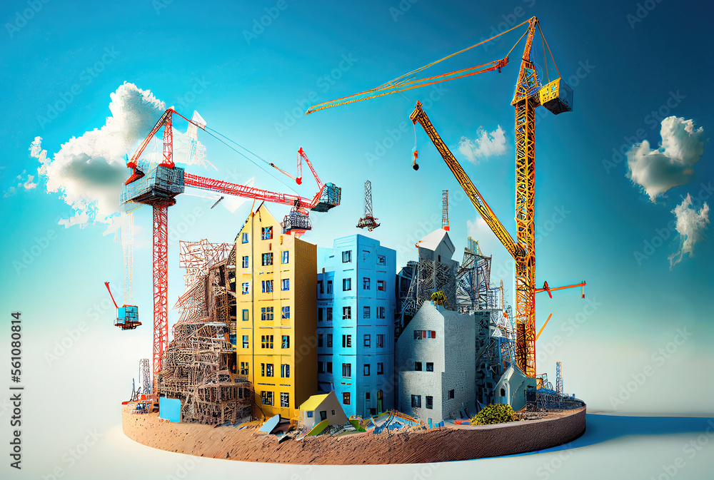 3D buildings emerging form architectural drawings made with Generative ...