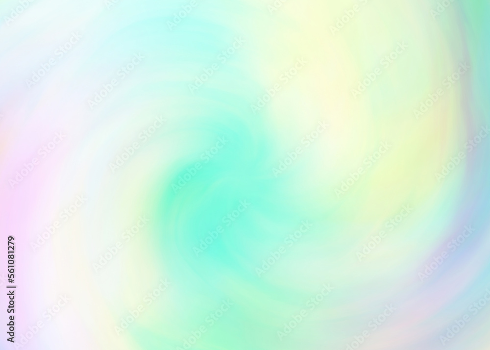 Watercolor green pink blue yellow wash painting in with shiny central ...