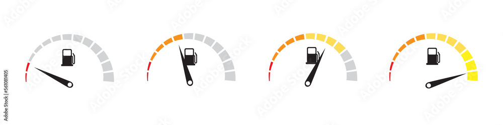 Set full tank scale, gas meter, clock face fuel measurements, fuel ...