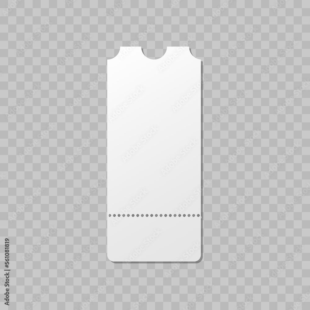 Blank ticket mockup template. Movie lottery realistic blank tickets ...