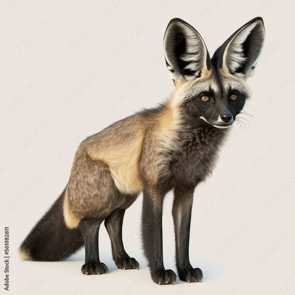 Bat-Eared Fox full body image with white background ultra realistic ...