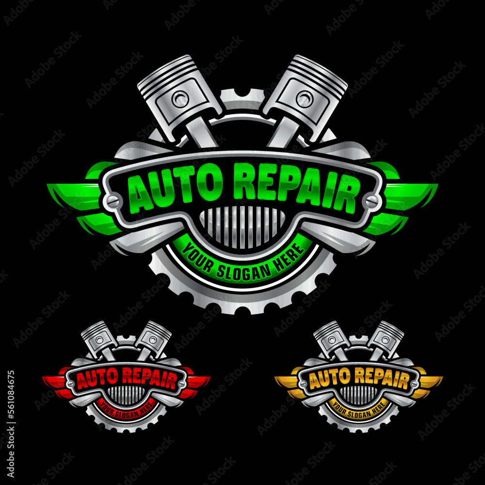 Auto Repair Logo. Combination of automobile tools gear, and piston. Perfect logo for the ...
