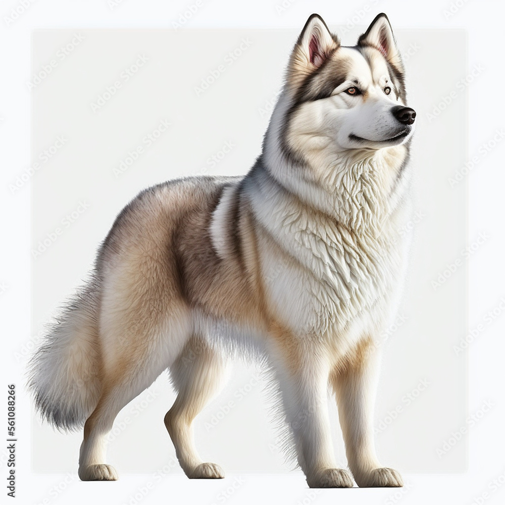Canadian Eskimo Dog full body image with white background ultra ...