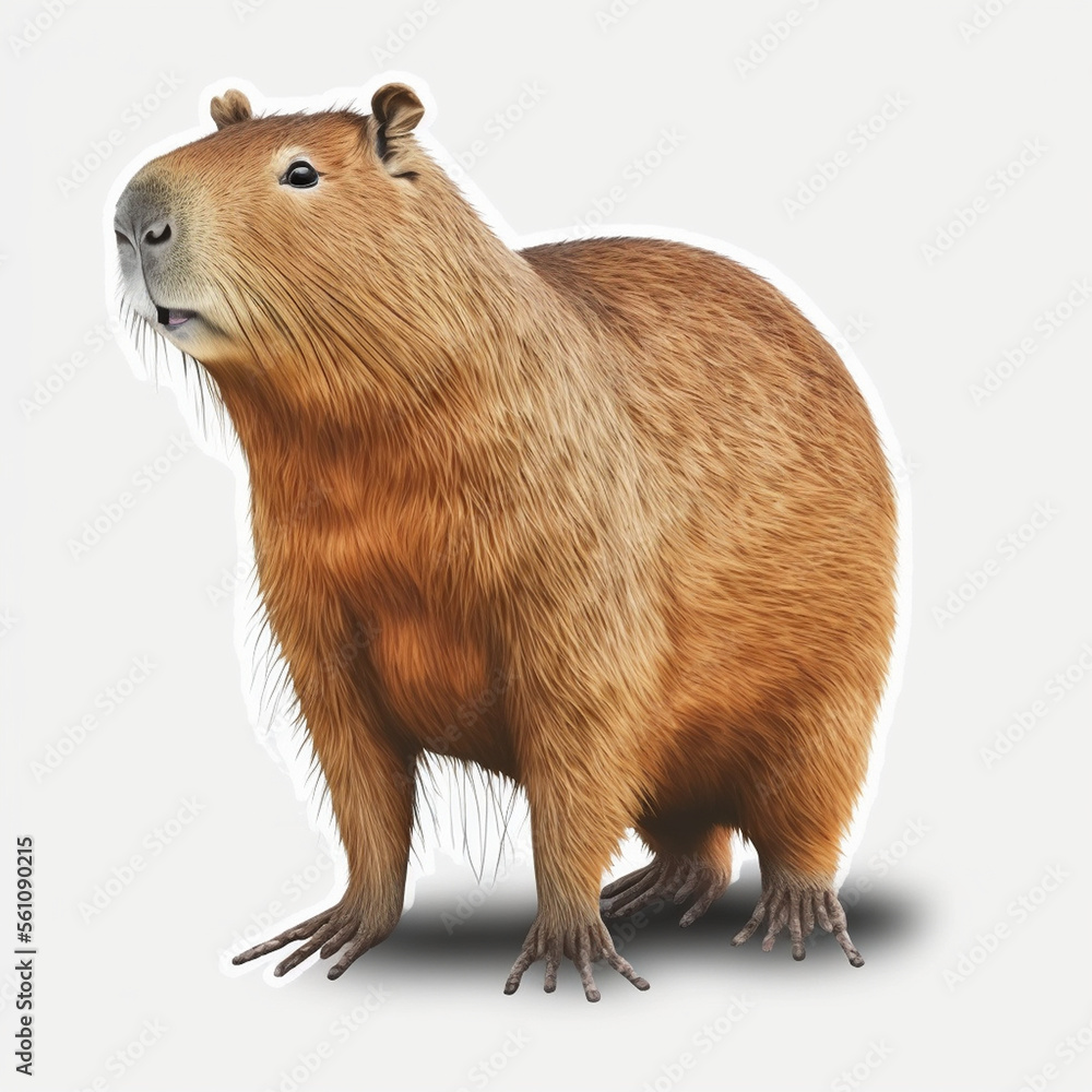 Capybara full body image with white background ultra realistic Stock ...