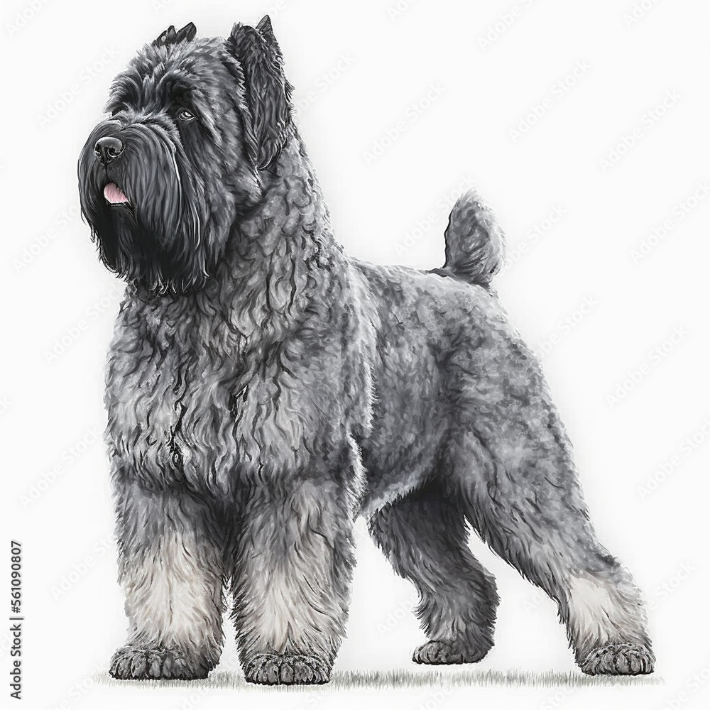 Bouvier Des Flandres full body image with white background ultra ...