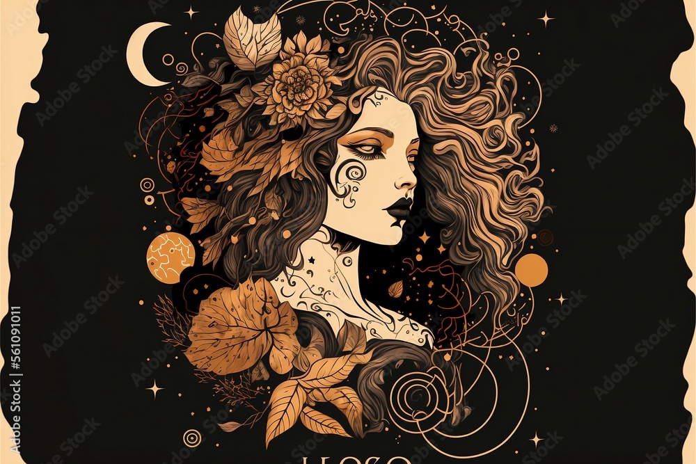 zodiac sign Leo zodiac sign- Hand drawn vector abstract stock flat ...