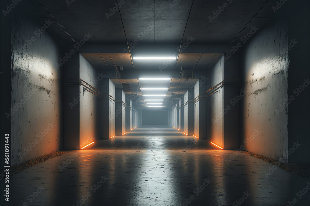 Neon Laser Spotlight: A Realistic 3D Rendering of a Rough Concrete ...