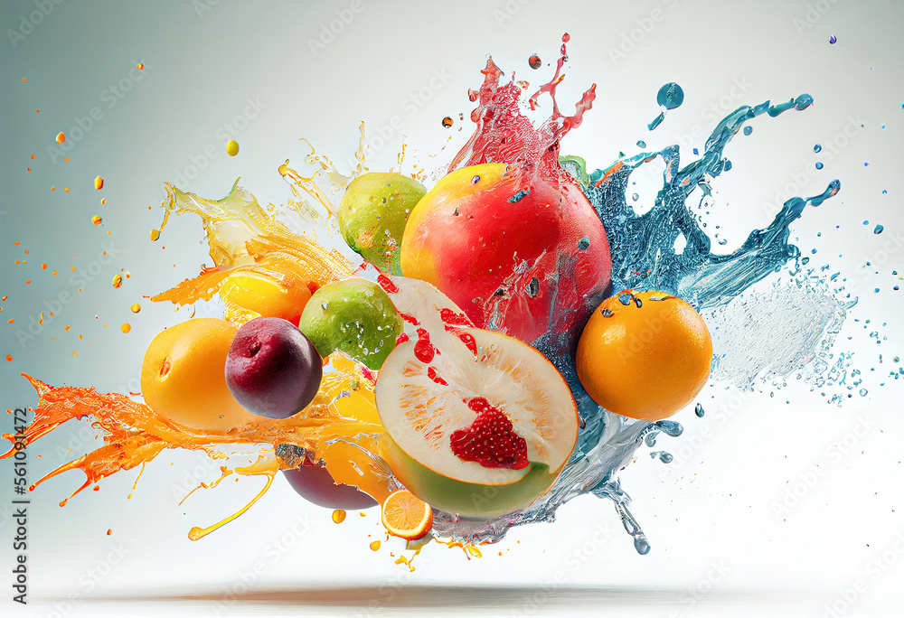 Assortment of different exotic and fantastic fruits and berries, mixed ...