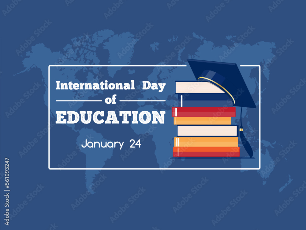 International day of Education on 24th of January greeting vector ...
