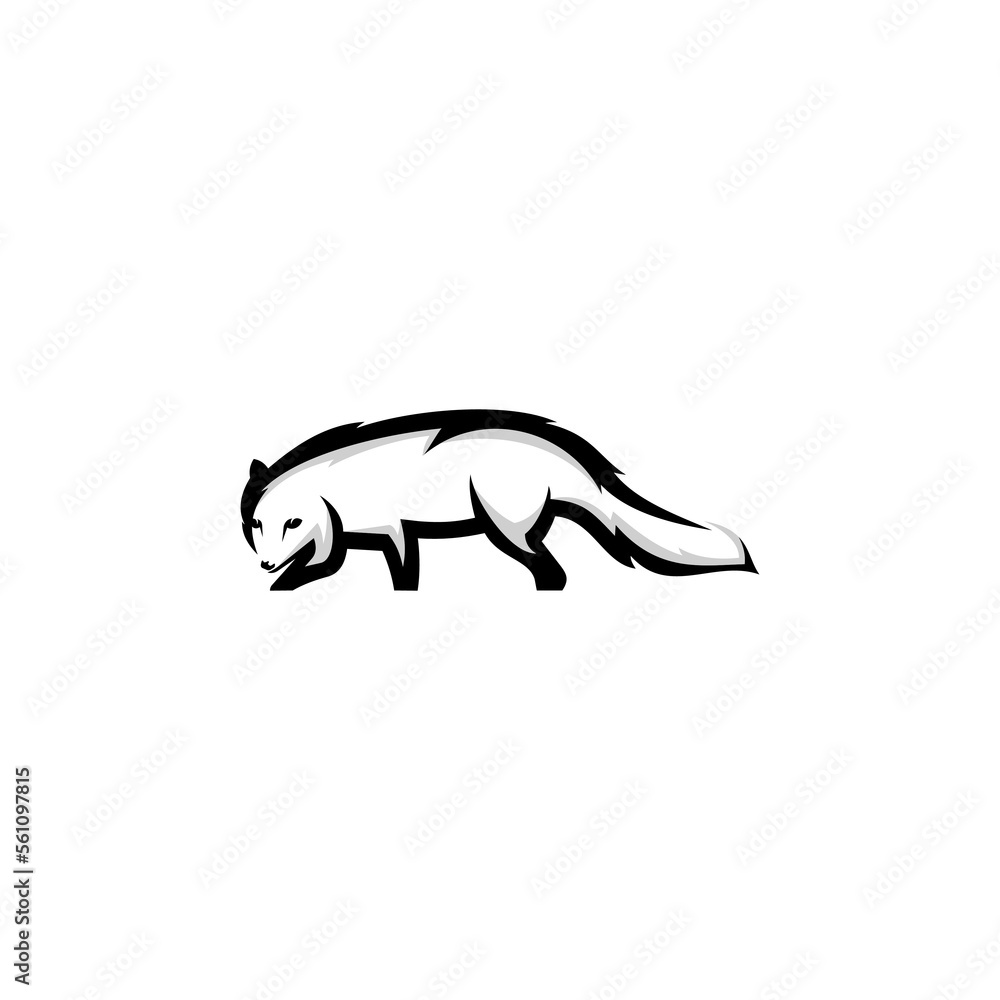 Arctic fox logo design icon. Arctic fox logo design inspiration. Animal logo design template ...
