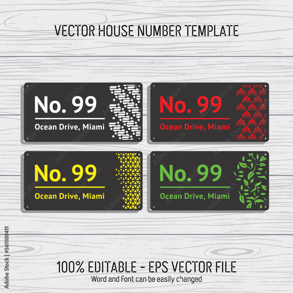 Laser cutting template files for house numbers, housing numbers, room ...