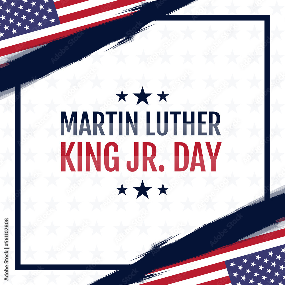 Martin Luther King Jr. Day Background design with American Flag and ...