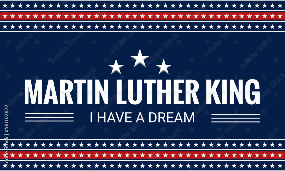 Martin Luther King, Jr. Day Text Over Patriotic Horizontal Background ...