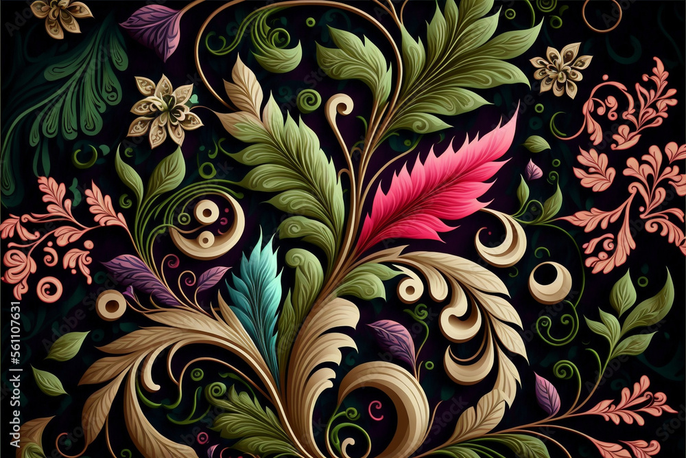 abstract flower background, texture illustration of floral patterns ...