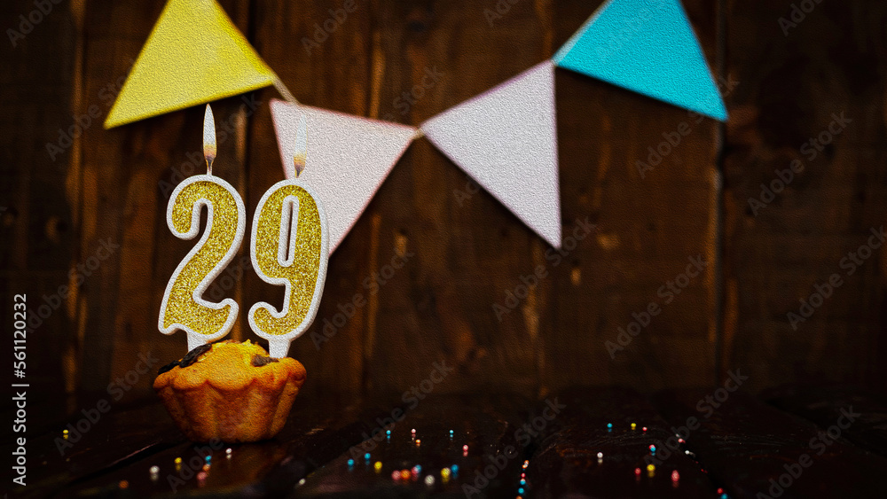 Beautiful anniversary background happy birthday with a golden number in ...