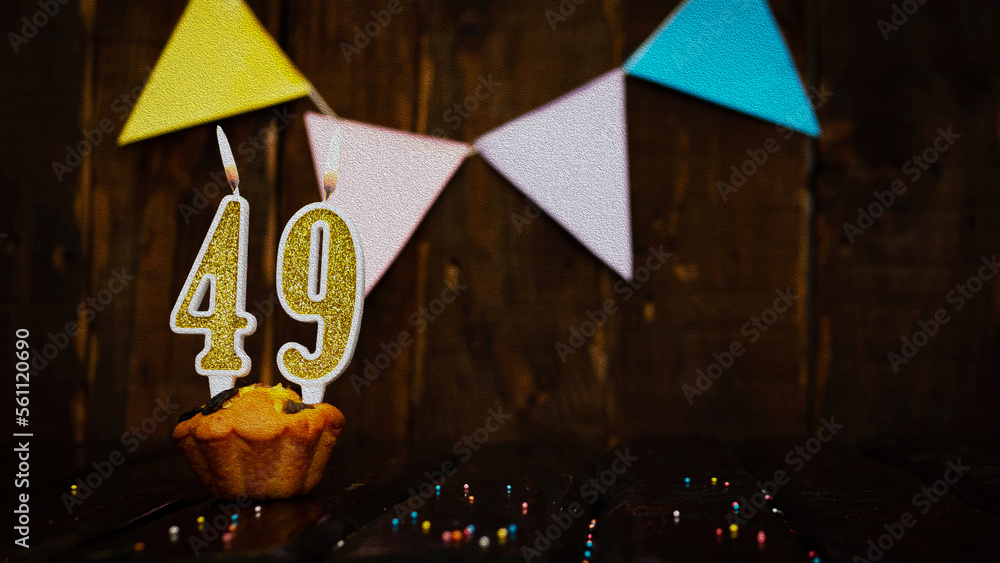 Beautiful anniversary background happy birthday with a golden number in ...