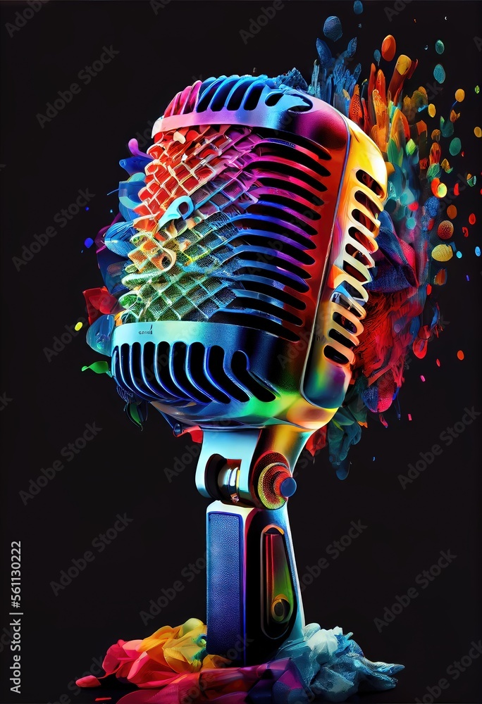 Colorful Microphone - classic generic microphone style not based on any ...