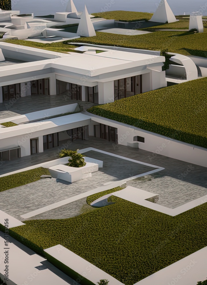 Fictional Mansion in Talatona, Luanda, Angola. Stock Illustration ...