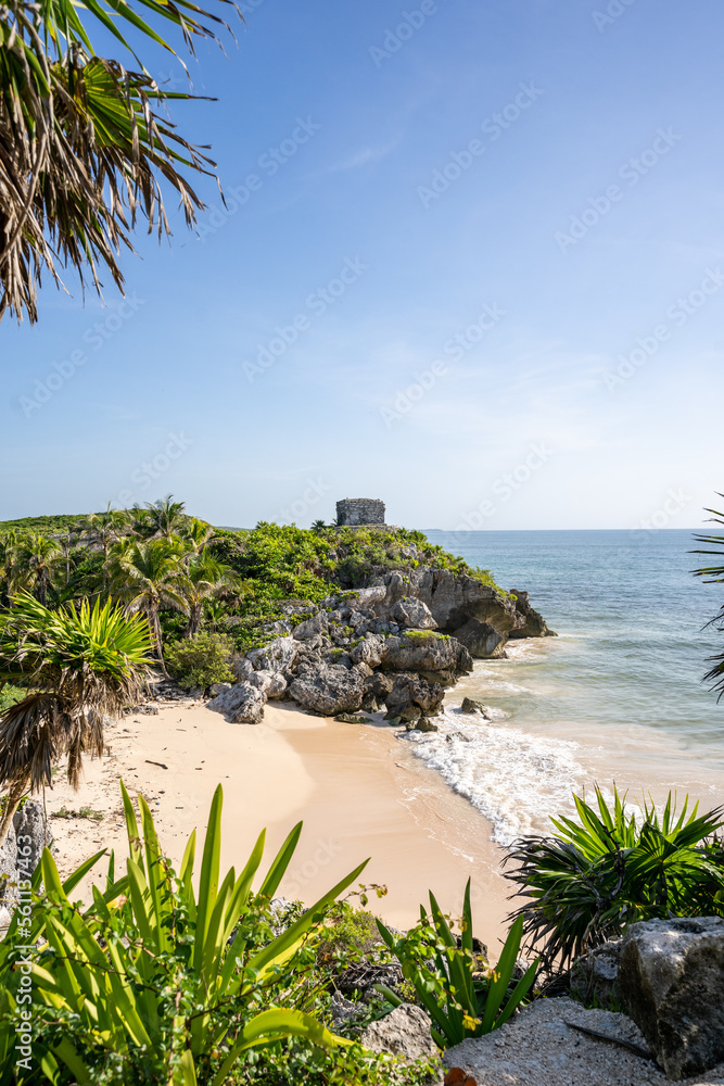 Beautiful beaches of Tulum In the archaeological zone of the Mayan ...
