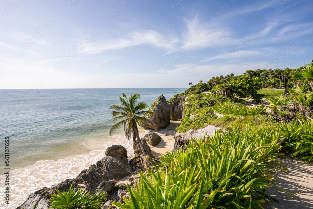 Beautiful beaches of Tulum In the archaeological zone of the Mayan ...