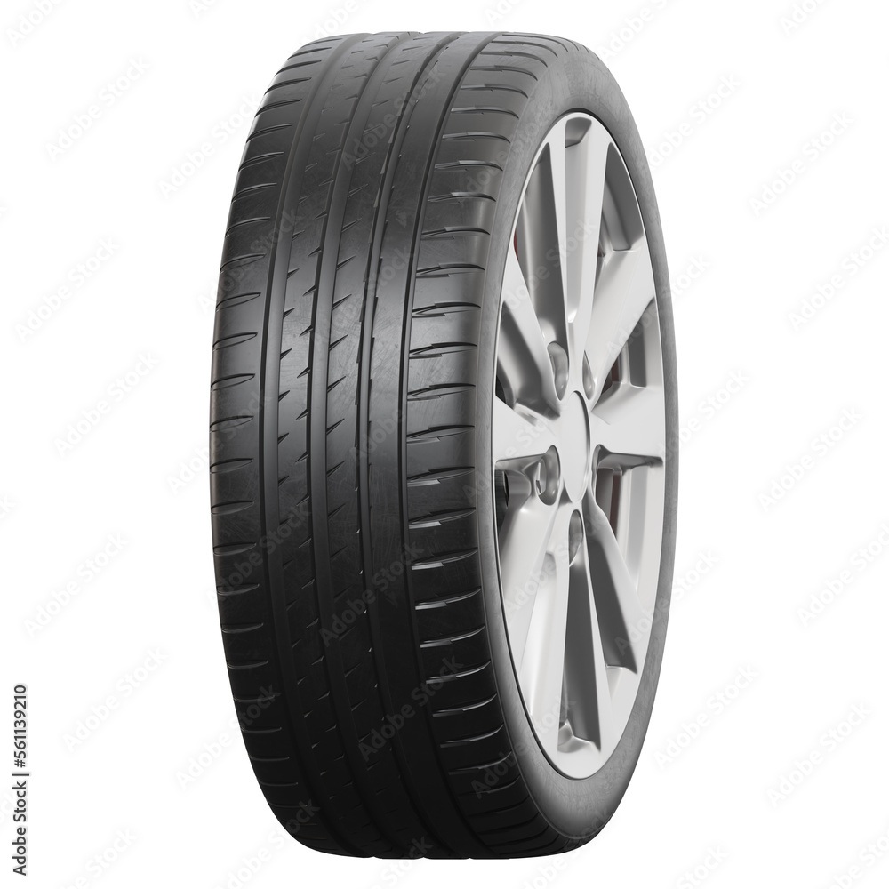 Realistic car wheel on transparent background in high resolution. Stock ...