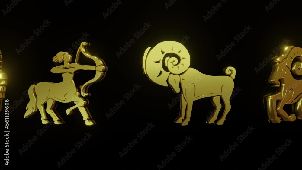 Astrological sign. Zodiac sign replace each other in the night sky ...