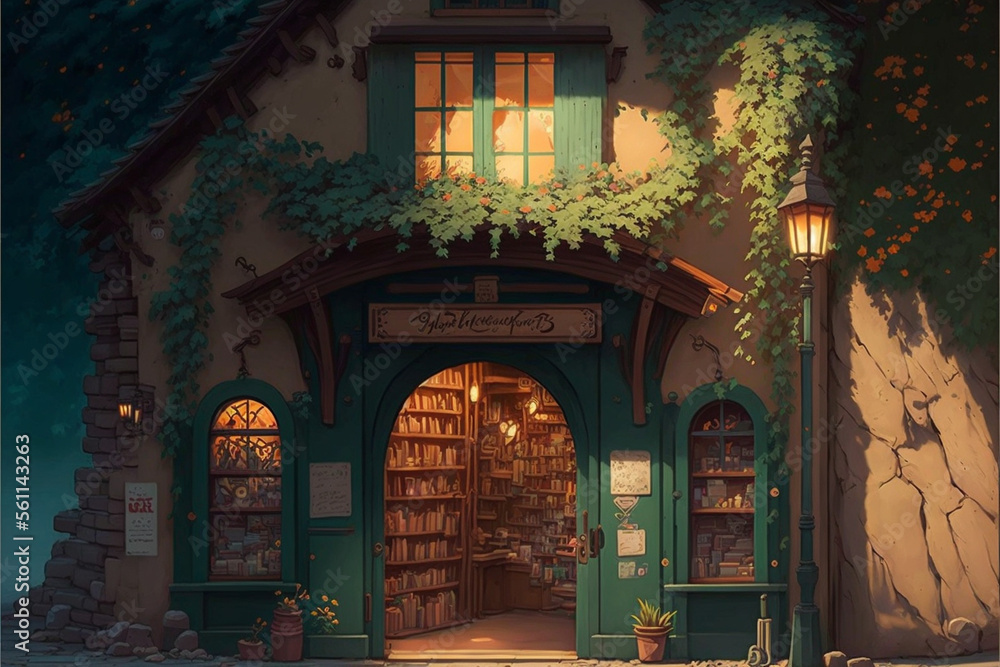 A magical bookstore filled with stories. Superb anime-styled and DnD ...