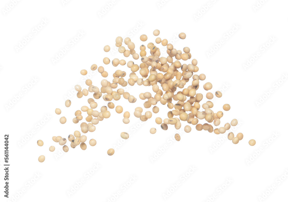 Soy Bean flying explosion, yellow grain beans explode abstract cloud ...