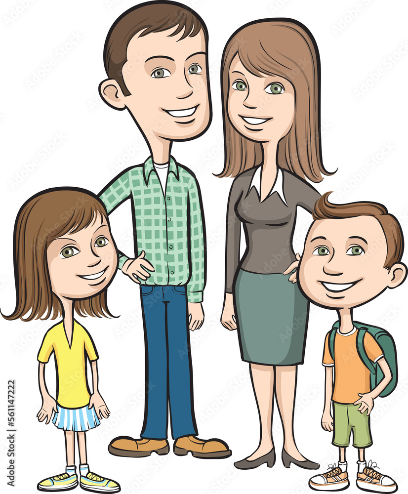 cartoon family and house - PNG image with transparent background Stock ...