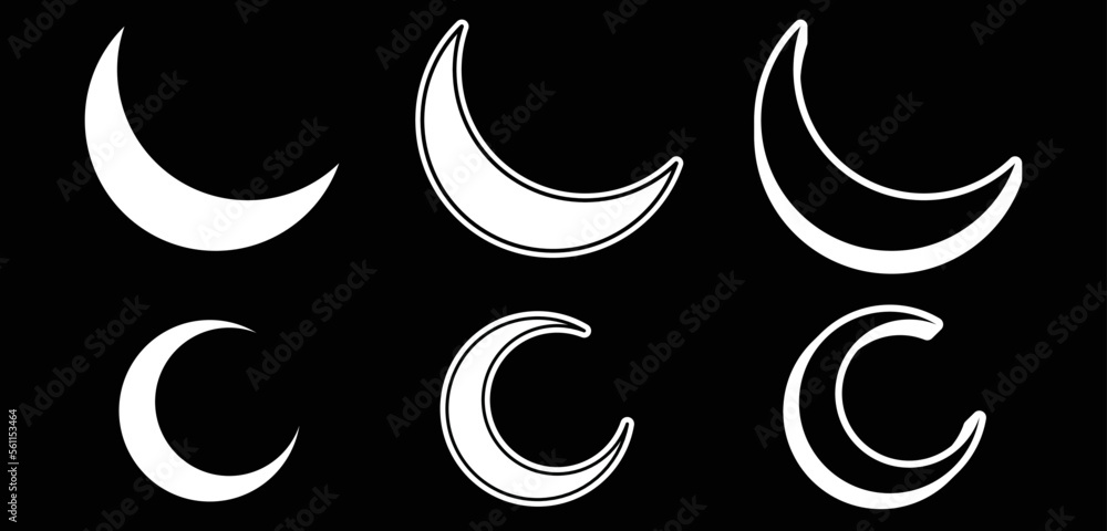 Vector Graphic Assets moon Set. Bold modern Shapes for Posters Template ...