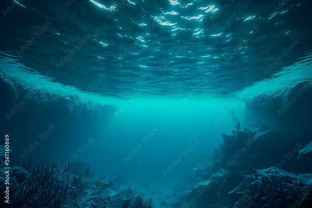 Artistic Underwater photo of waves. From a scuba dive in the canary ...