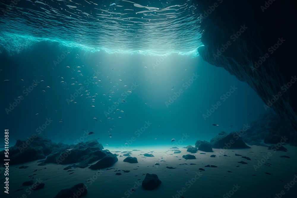 Artistic Underwater photo of waves. From a scuba dive in the canary ...