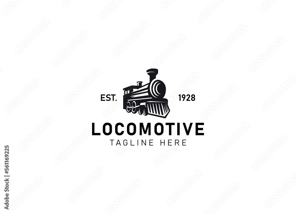 Locomotive logo illustration, vintage style emblem Stock Vector | Adobe ...