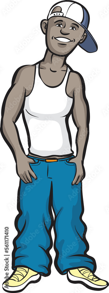 cartoon standing hip hop style dude - PNG image with transparent ...