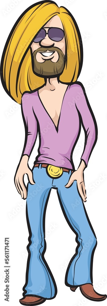 cartoon young man long haired character - PNG image with transparent ...
