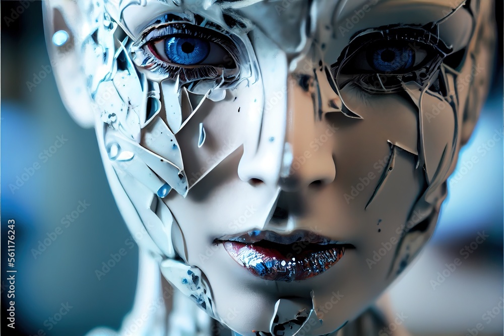 Futuristic AI Android in cinematic lighting, photoreal, realism ...