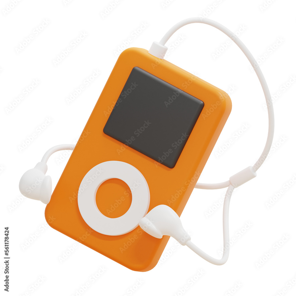 3D Music Player Icon Music Songs Playlist Melodies Mp3 Player Audio Playback Gadget Device UI UX ...