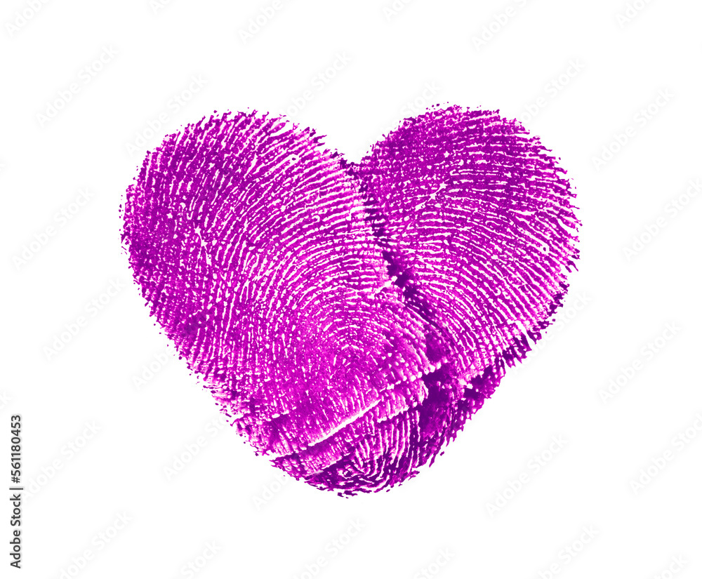 Pink Heart Shape Created by Two Fingerprint Isolated on png Transparent ...
