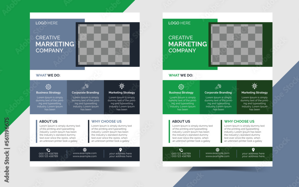 Double templates of a4 flyer, Flyer template layout design. business ...