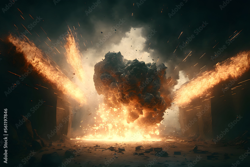 Storming of medieval castle fortress, siege of city walls. The battle ...