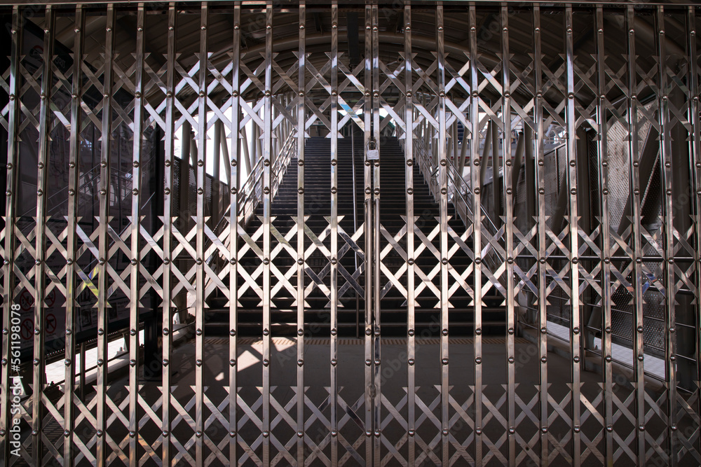 ss collapsible gate can be used as a texture background Stock Photo ...