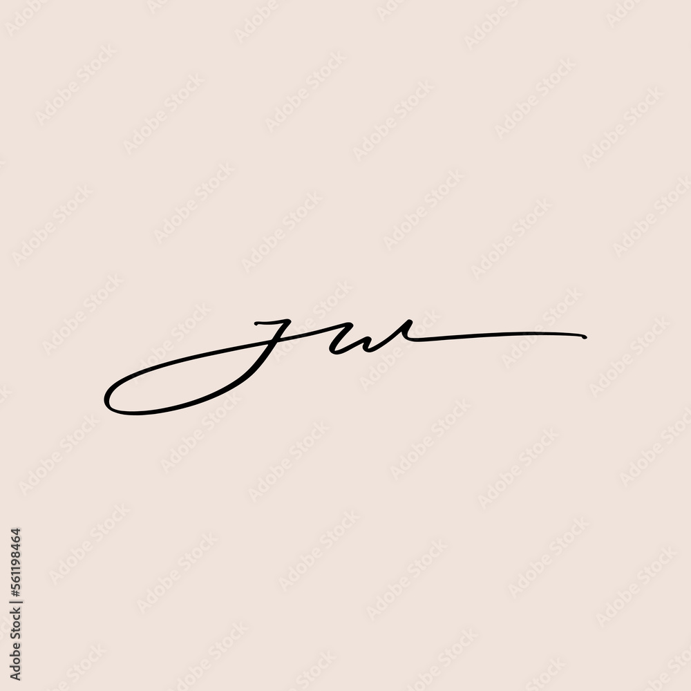 JW Hand lettering Monogram Logo Design Vector Stock Vector | Adobe Stock