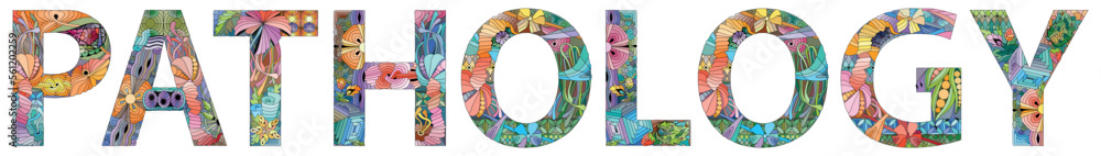 Word PATHOLOGY. Vector zentangle object for decoration Stock Vector ...