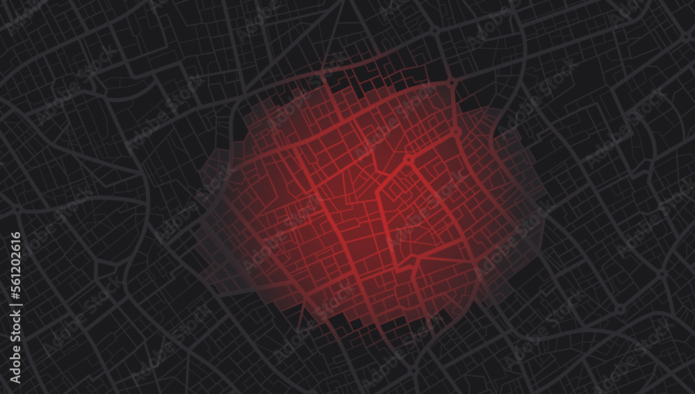 Closed area, district, road. Gps map navigation to own house. Detailed ...