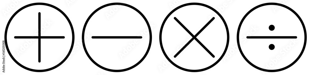 Basic math symbol, mathematics symbol icon Stock Vector | Adobe Stock