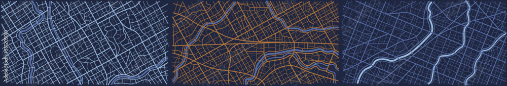 City top view. View from above the map buildings. Gps map navigation to ...