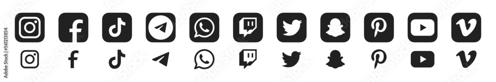 Zdolbuniv, Ukraine - January 14, 2023: Social media icon collection ... Zdolbuniv, Ukraine - January 14, 2023: Social media icon collection ...