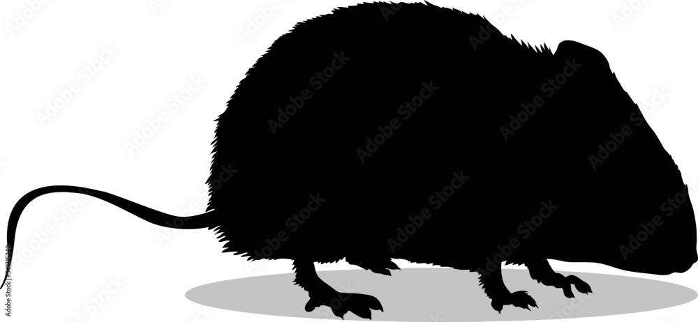 Mouse Silhouette, cute Mouse Vector Silhouette, Cute Mouse cartoon ...