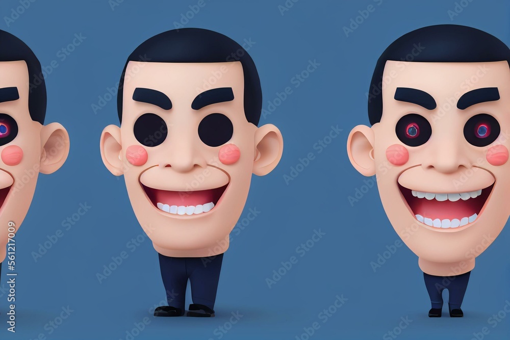 Cartoon face and blink eye animation. Vector sprite sheet with human ...